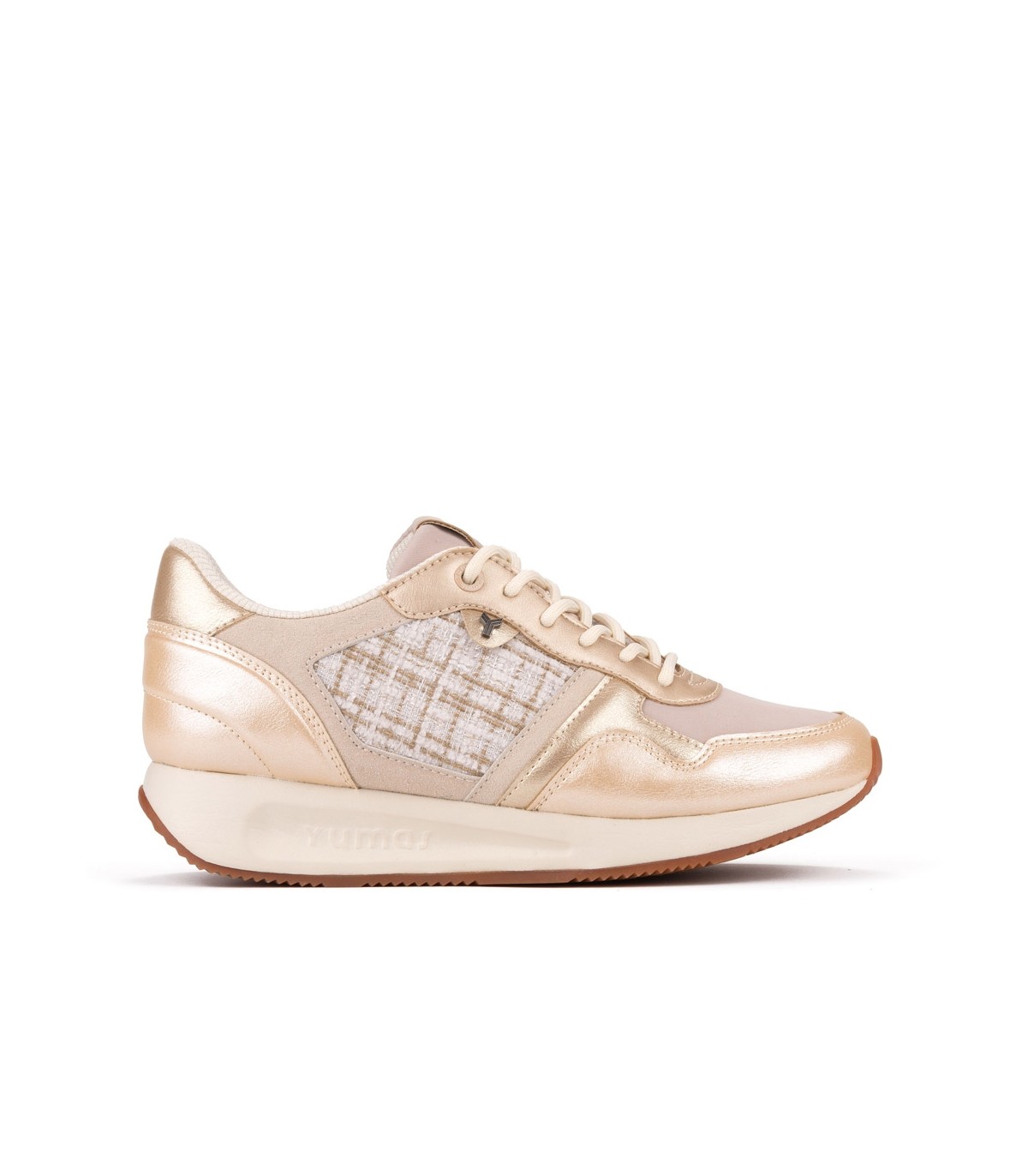 Sneakers Peralba para mujer en color champagne-Yumas Footwear.