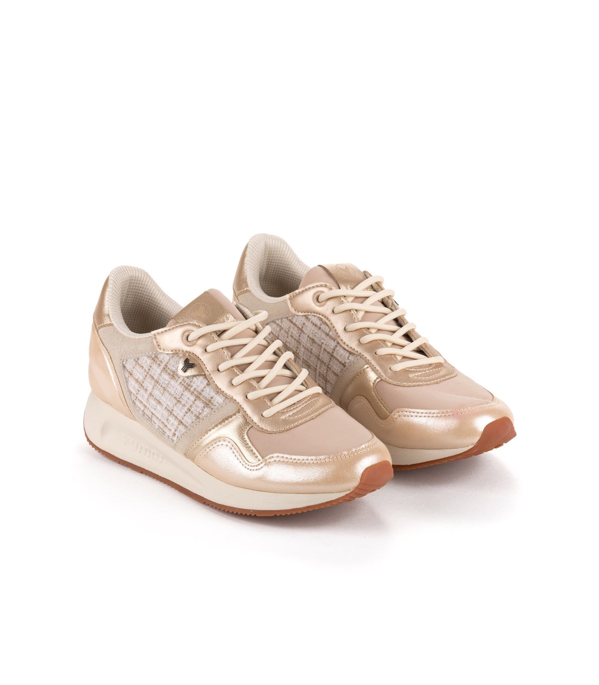 Sneakers Peralba para mujer en color champagne-Yumas Footwear.