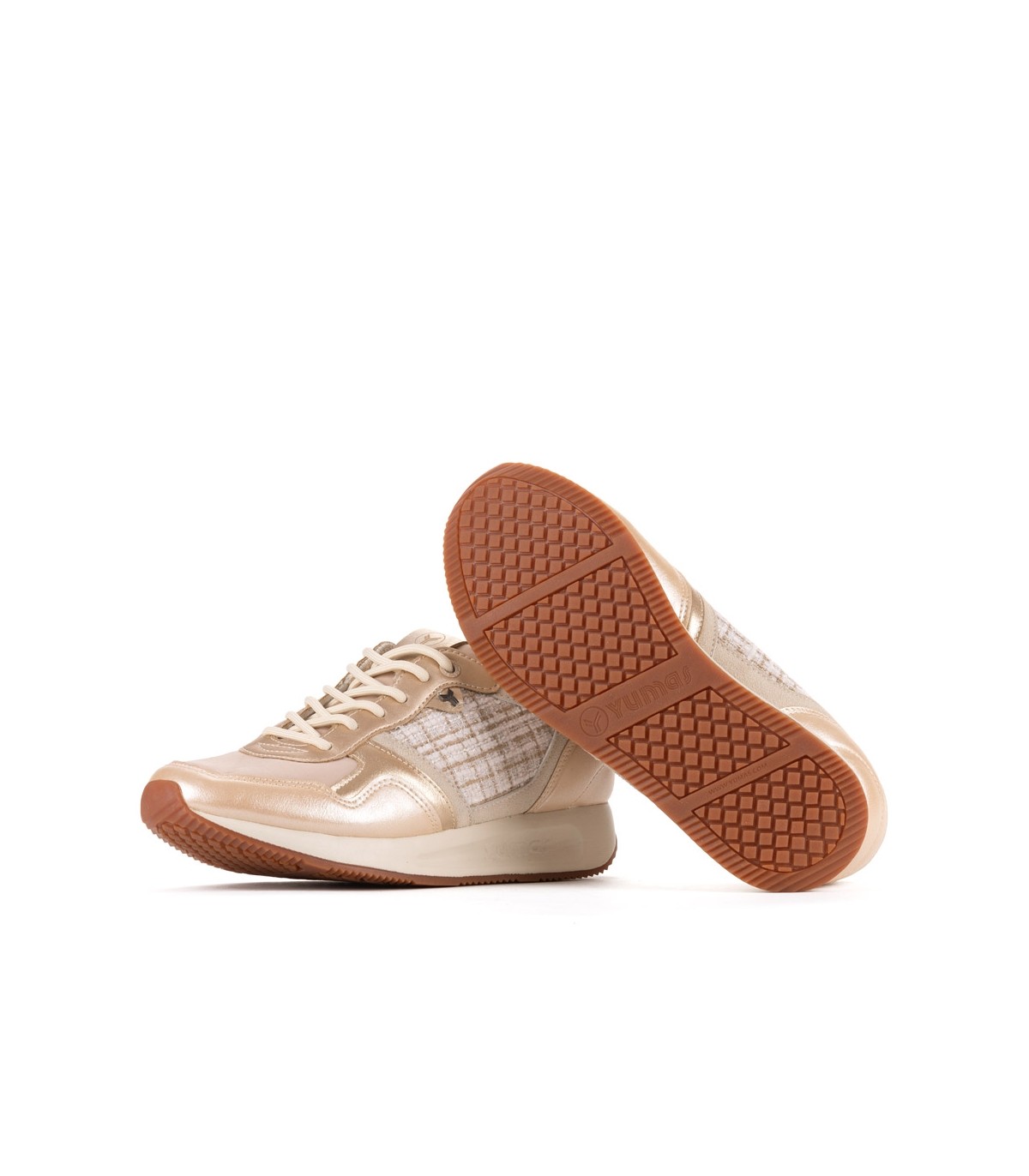 Sneakers Peralba para mujer en color champagne-Yumas Footwear.